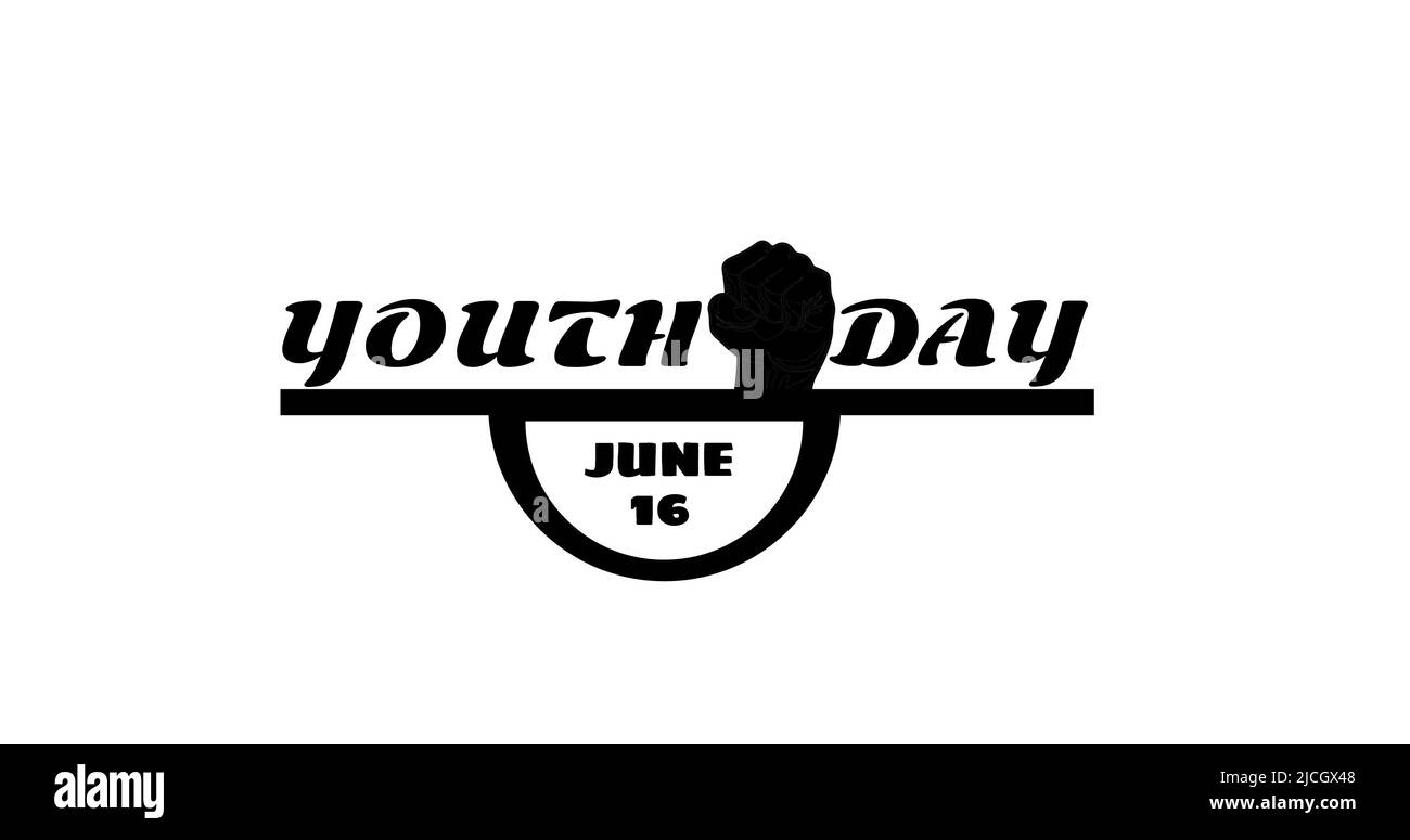 Illustrative image of youth day and june 16 text with hand clenching on ...