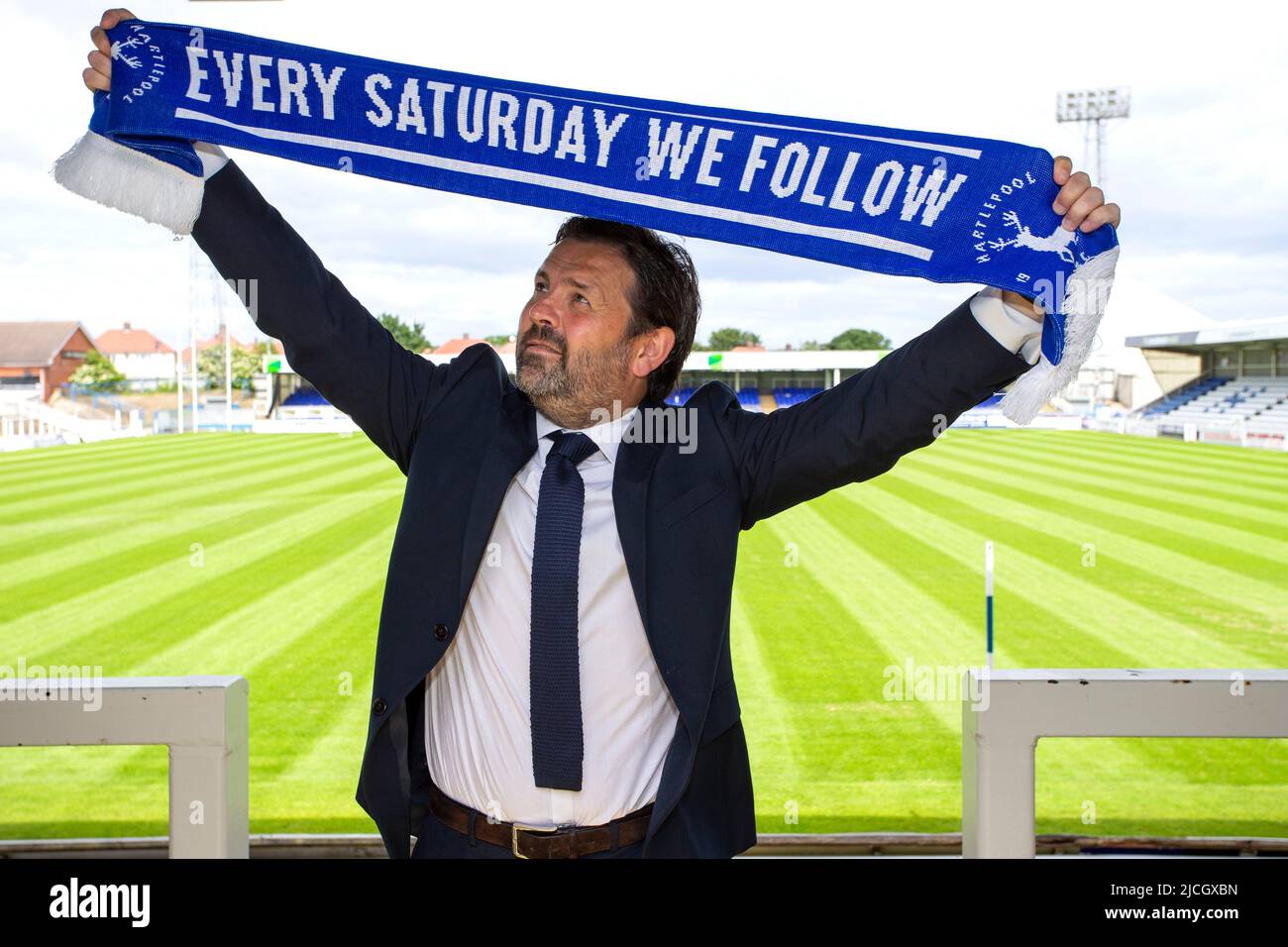 HARTLEPOOL, UK. JUN 13TH Paul Hartley is unveiled as the new manager of ...