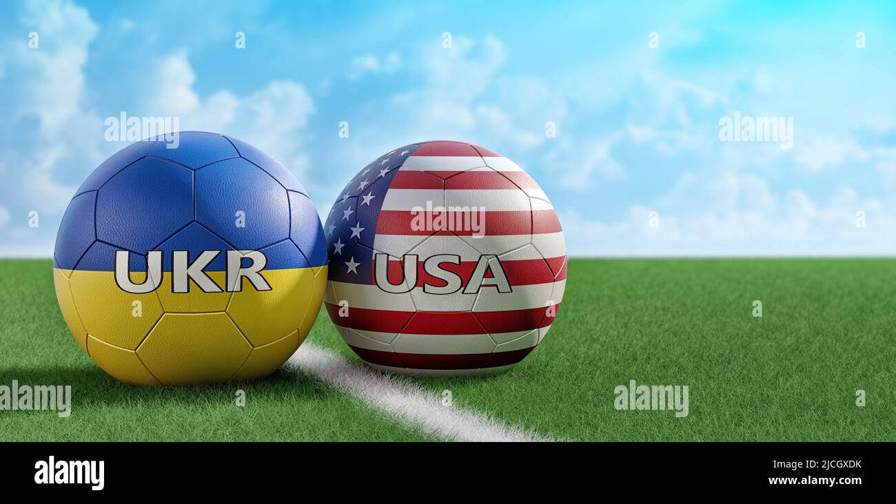 Ukraine vs. USA Soccer Match - Leather balls in Ukraine and USA ...