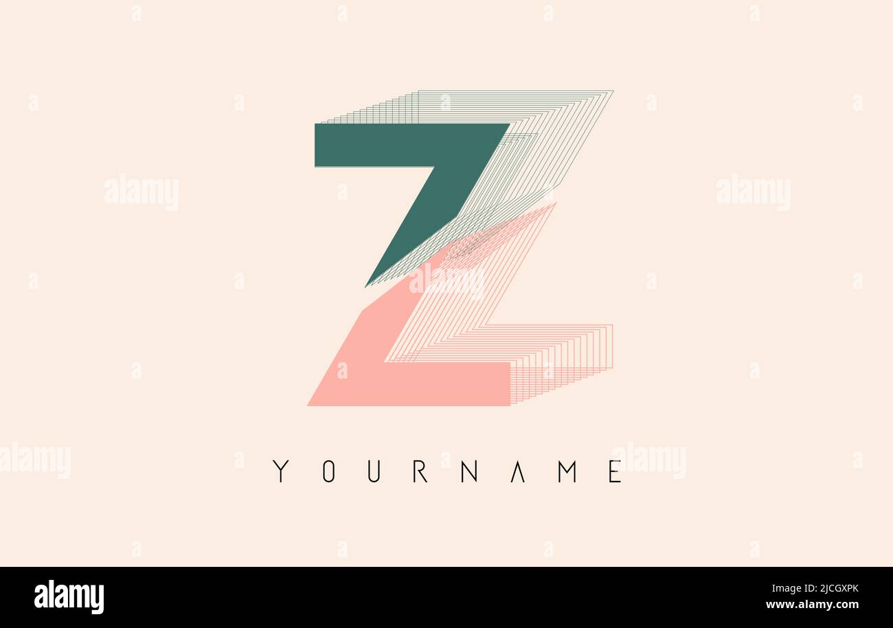 Wireframe Z Letter Logo Design in two colors. Creative vector ...