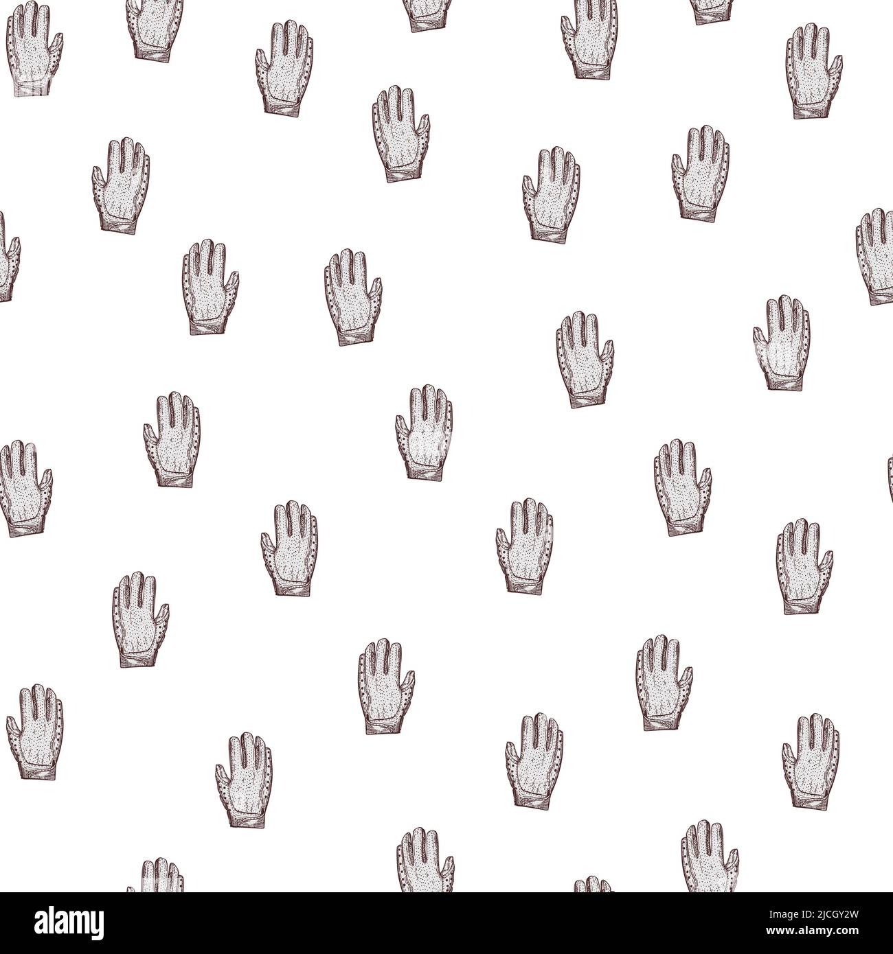 Football gloves seamless pattern engraving. Vintage sport background in ...