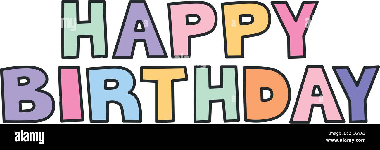 happy birthday lettering Stock Vector Image & Art - Alamy