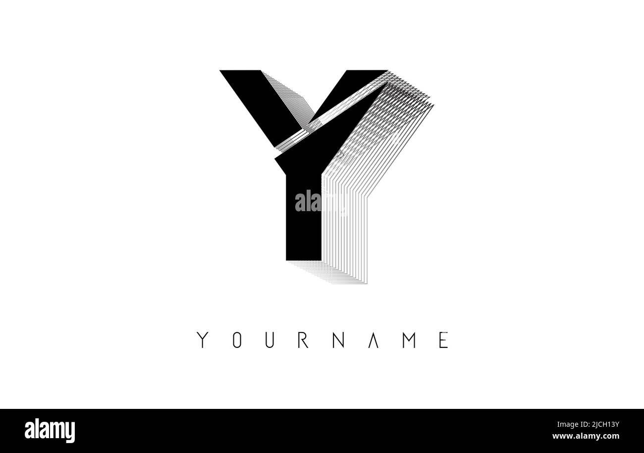 Black Wireframe Y Letter Logo Design. Creative vector illustration with ...