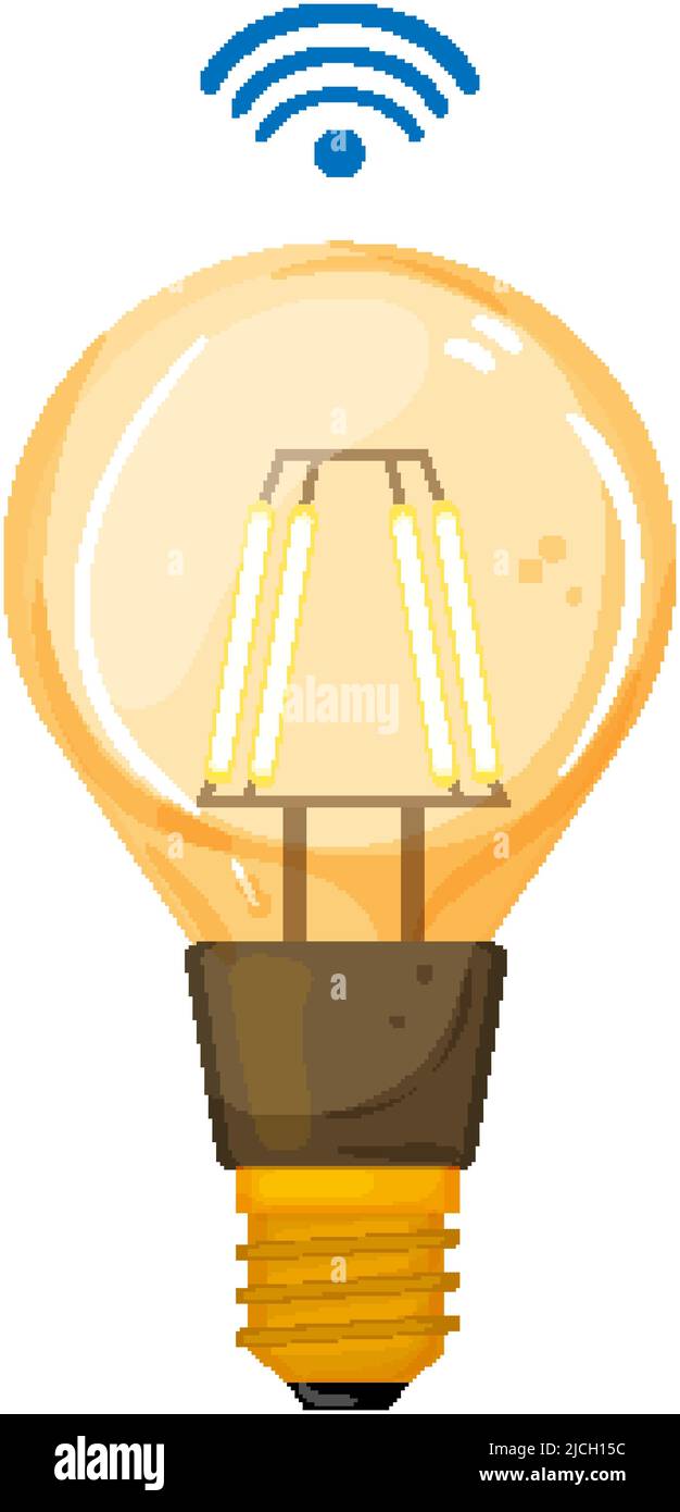 technology smart light bulb cartoon vector illustration Stock Vector ...