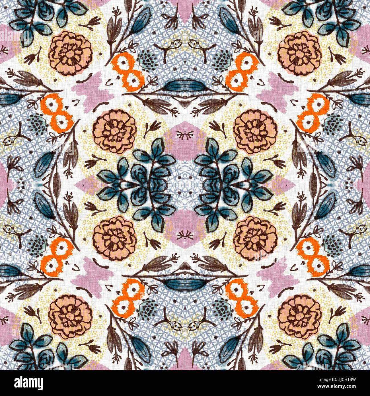 Retro fifties floral french printed fabric pattern for shabby chic home ...