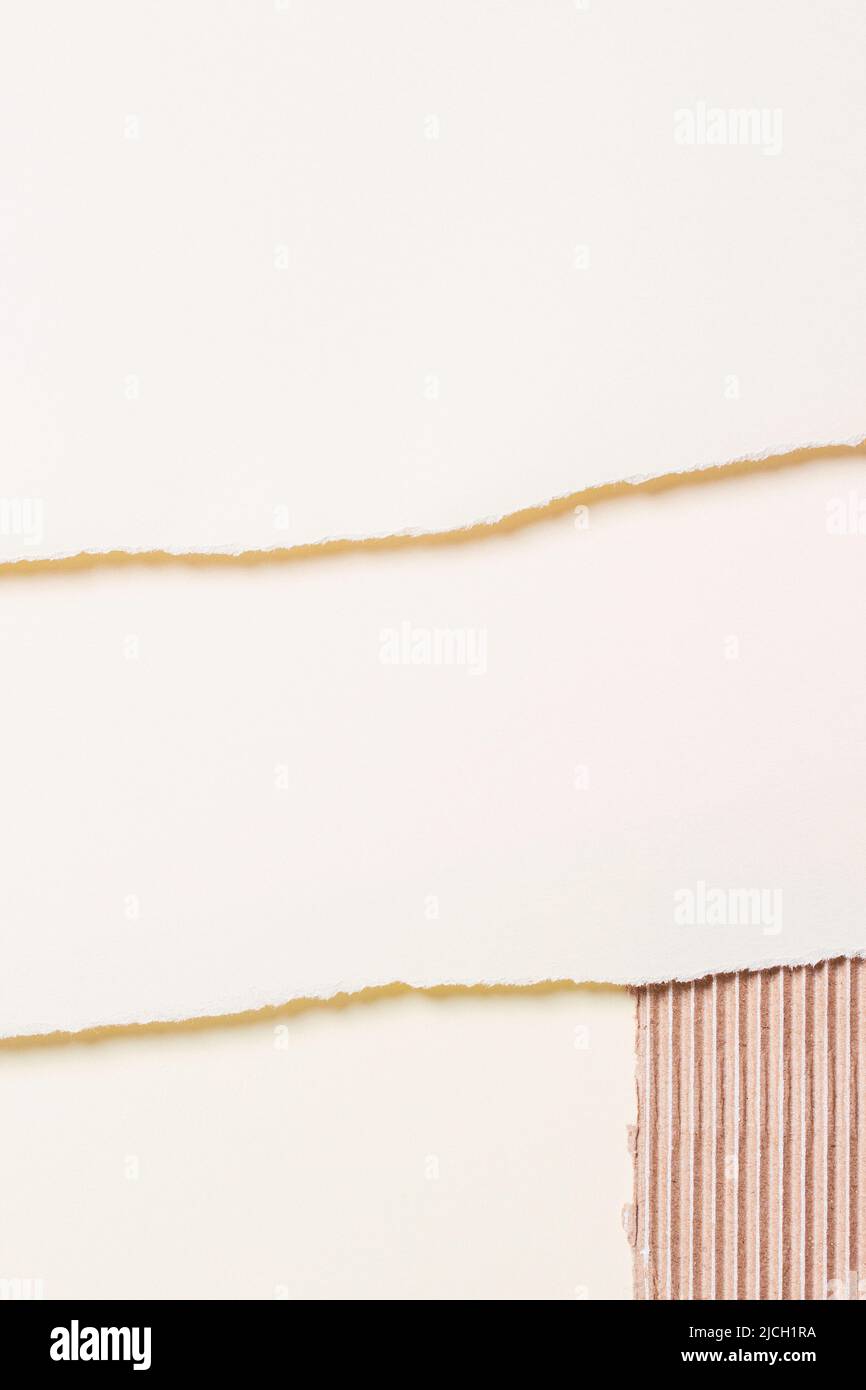 Torn grunge ripped geometric paper background. Minimal vertical ...