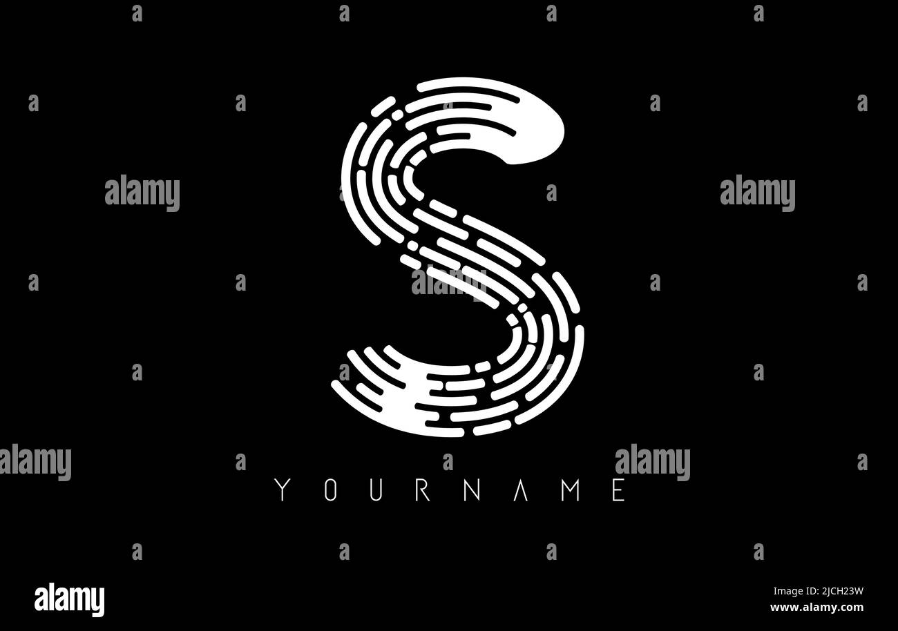 White S letter logo concept. Creative Minimal Monochrome Monogram ...