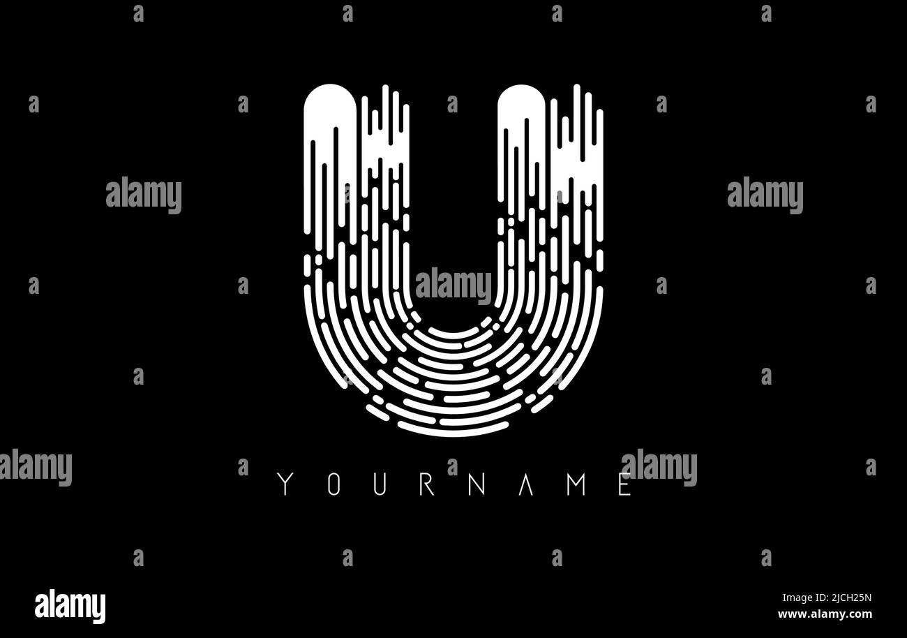 White U letter logo concept. Creative Minimal Monochrome Monogram ...