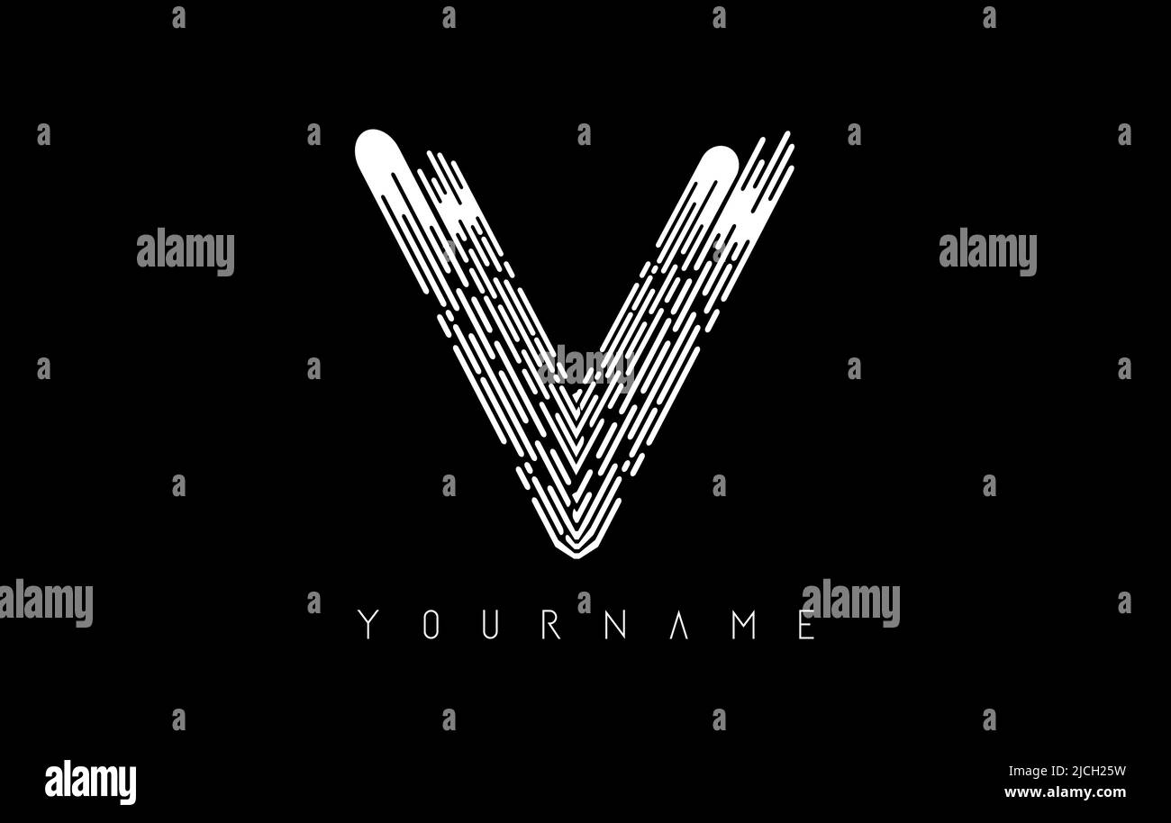 White V letter logo concept. Creative Minimal Monochrome Monogram ...