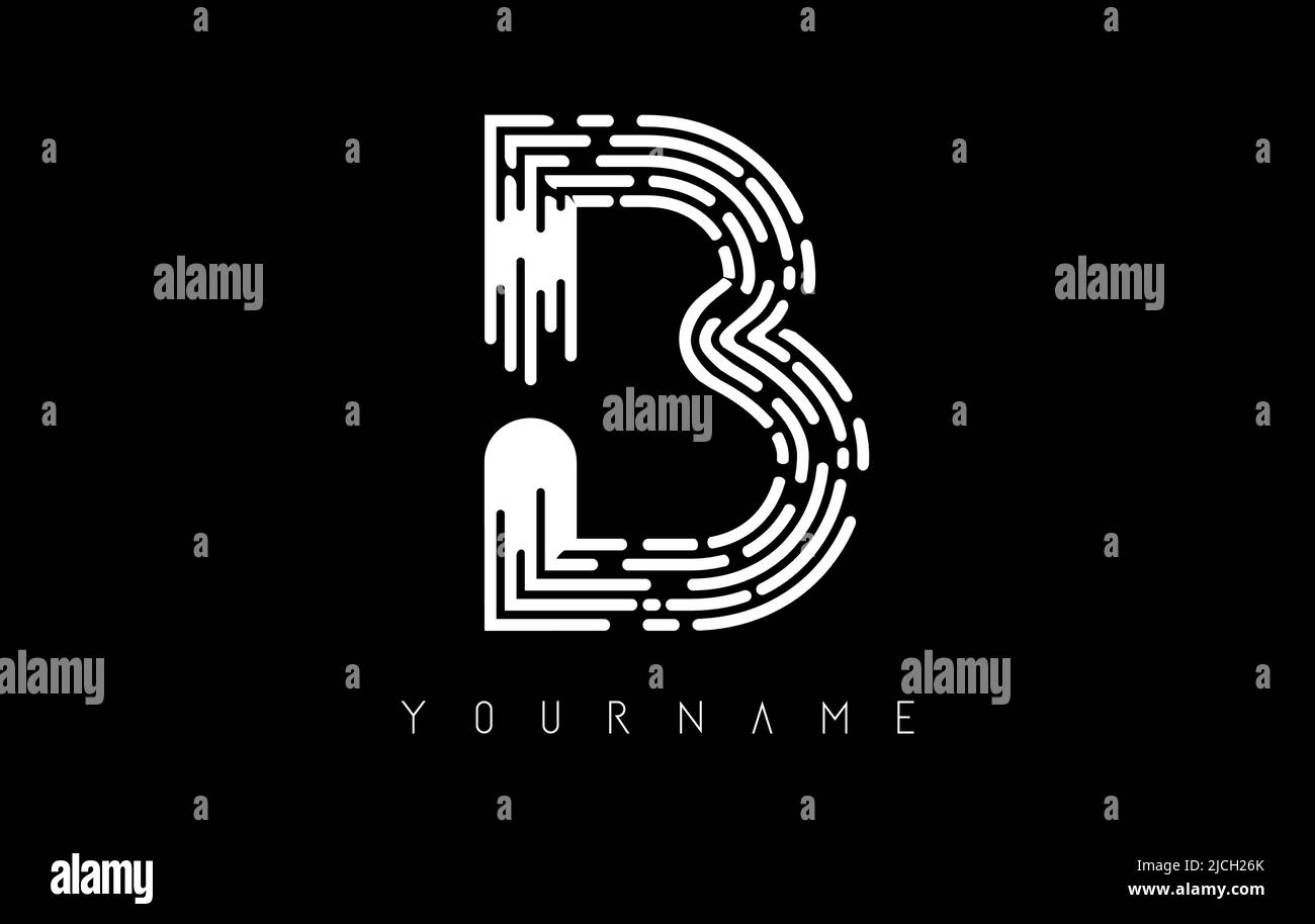 White B letter logo concept. Creative Minimal Monochrome Monogram ...