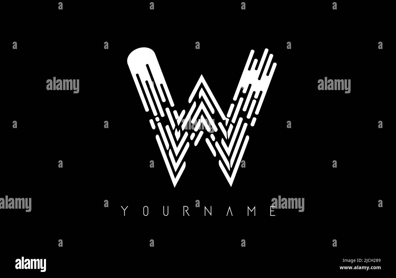 White W letter logo concept. Creative Minimal Monochrome Monogram ...