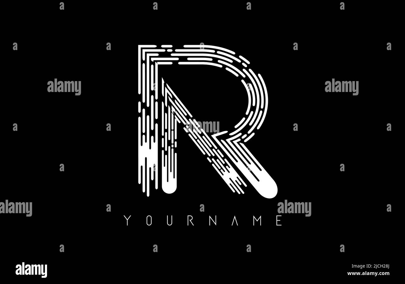 White R letter logo concept. Creative Minimal Monochrome Monogram ...