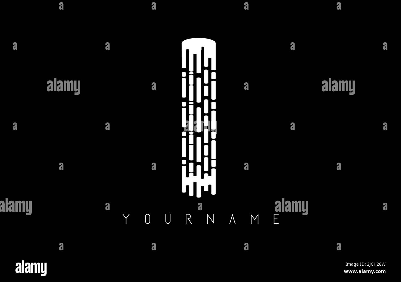 White I letter logo concept. Creative Minimal Monochrome Monogram ...
