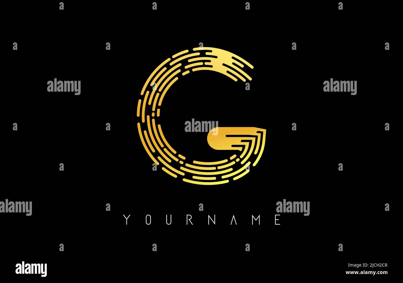 Golden G letter logo concept. Creative Minimal Monochrome Monogram ...
