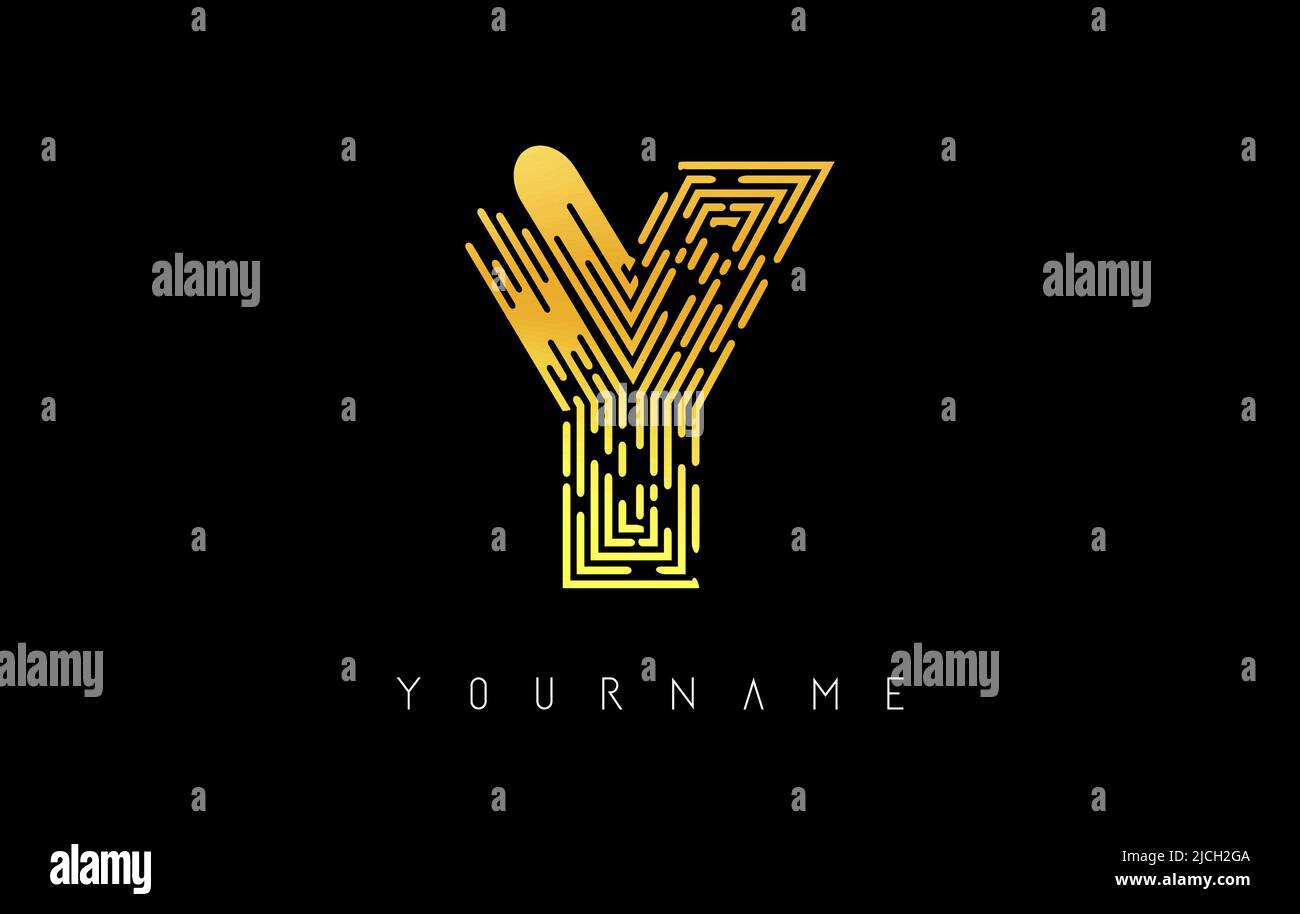Golden Y letter logo concept. Creative Minimal Monochrome Monogram ...