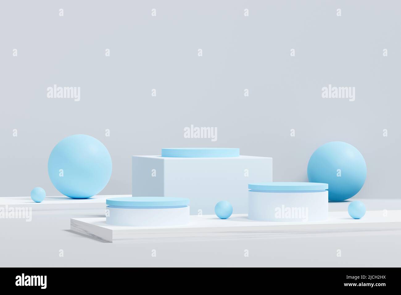 white and blue podium minimal on stage with white platform. stage to ...