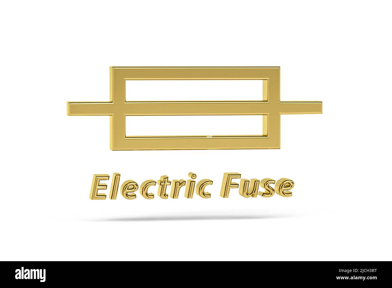 Golden 3d electric fuse icon isolated on white background - 3d render ...