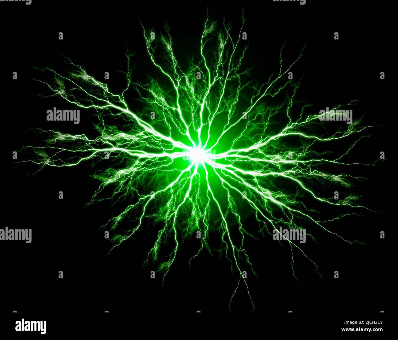 Explosion of pure power and electricity in the dark Green plasma ...