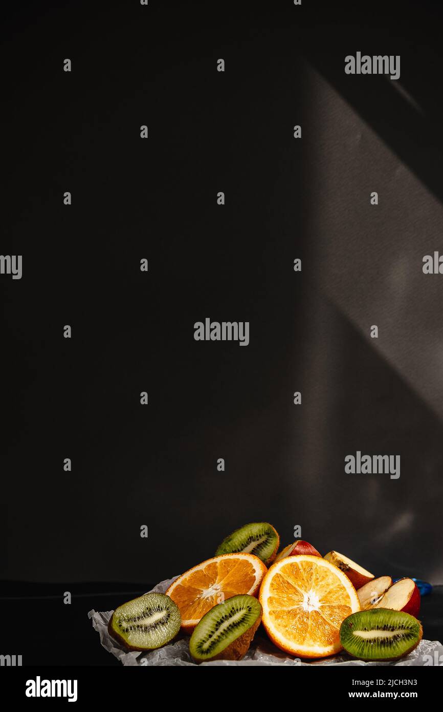 Luxurious fruit background. Studio photography of various fruits ...