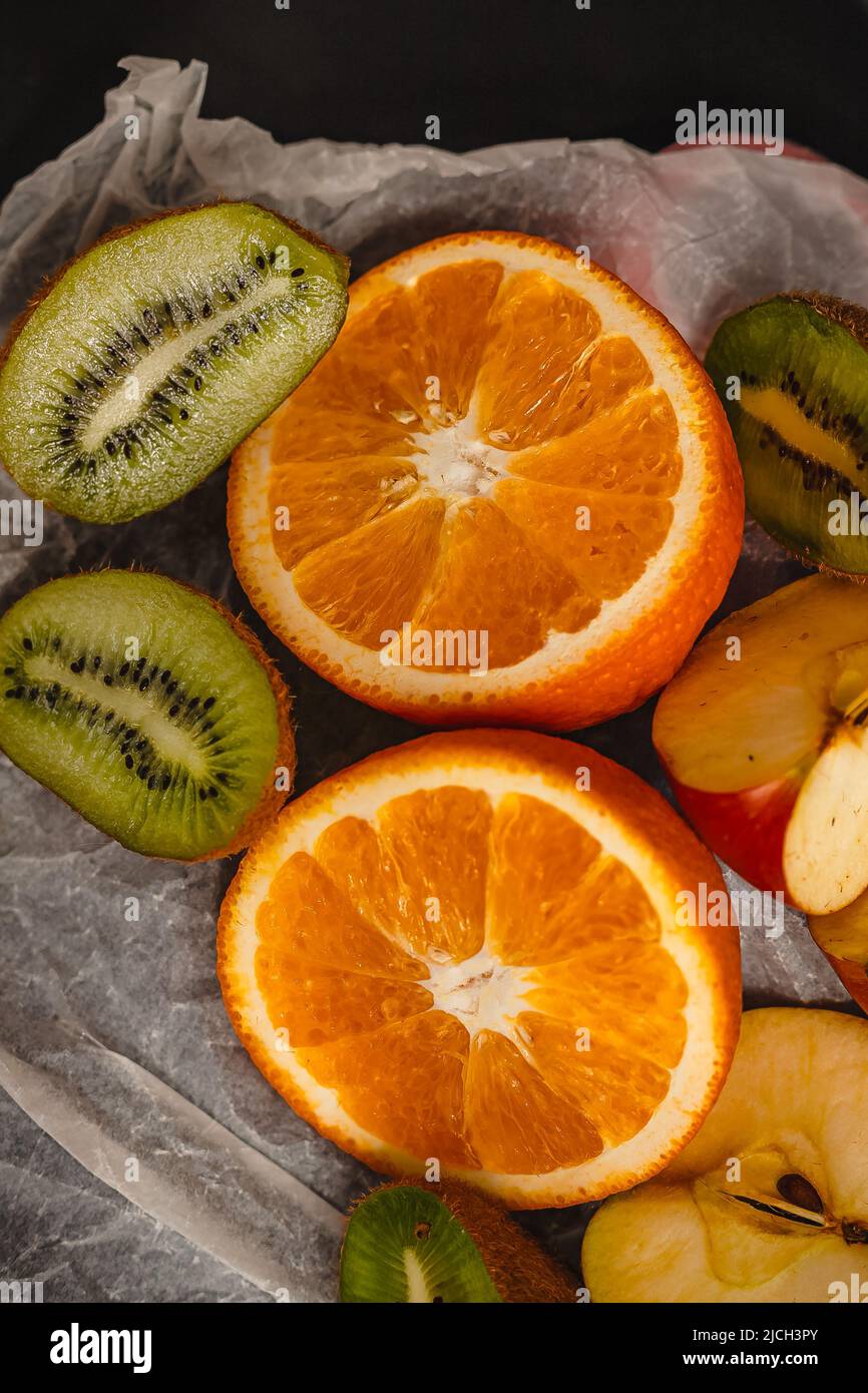 Luxurious fruit background. Studio photography of various fruits ...