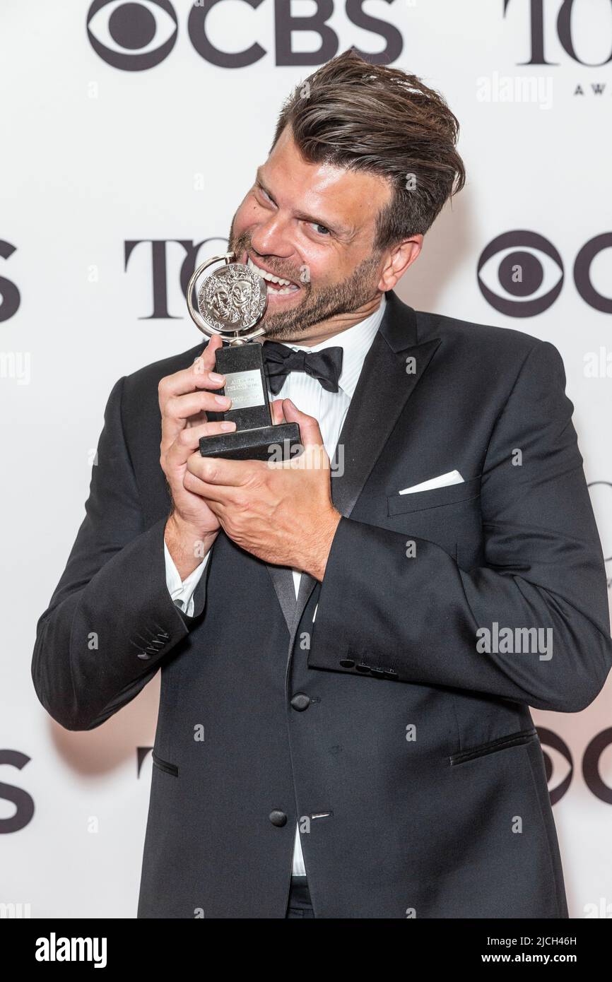 New York, NY - June 12, 2022: Gareth Owen poses in the press room after winning Best Sound ...