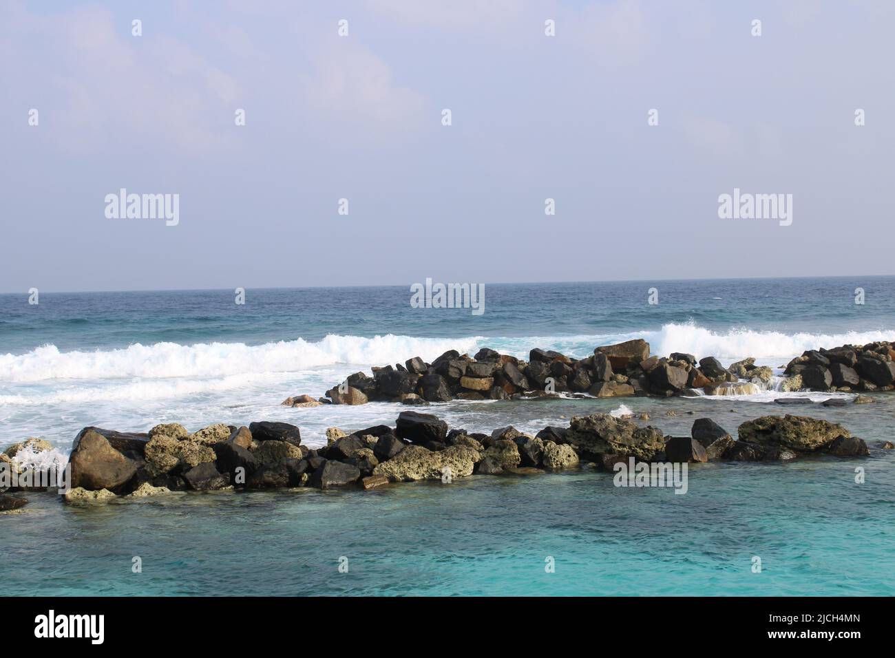 Ocean Waves and Rocks Stock Photo - Alamy
