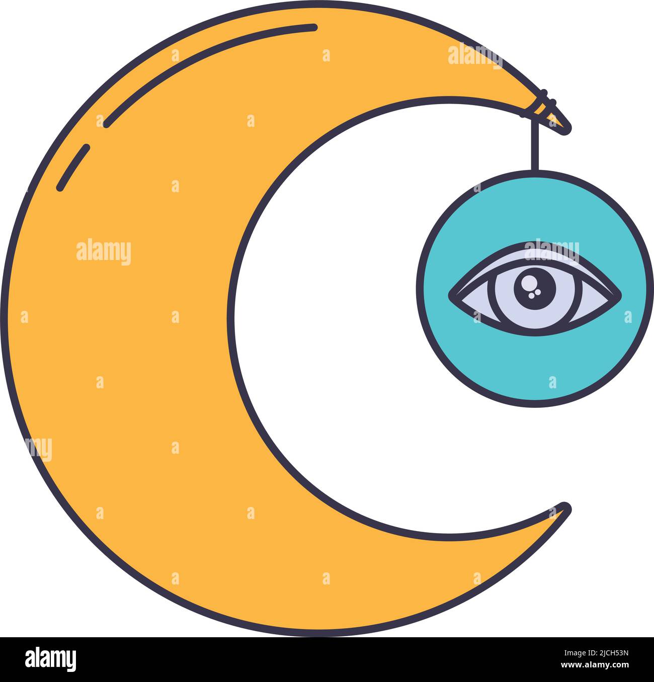 moon and ball with eye Stock Vector Image & Art - Alamy