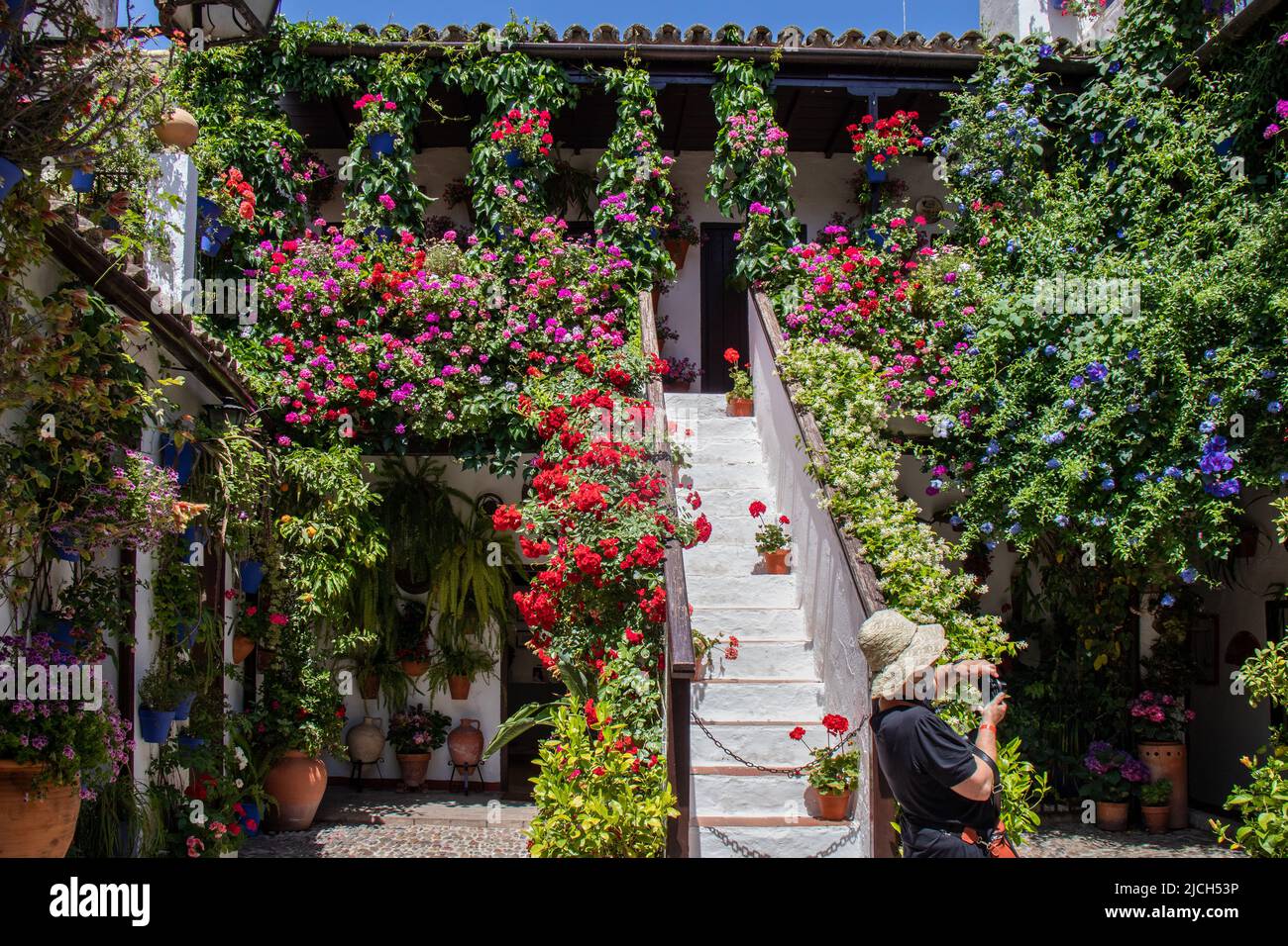 Escalera con flores hi-res stock photography and images - Alamy