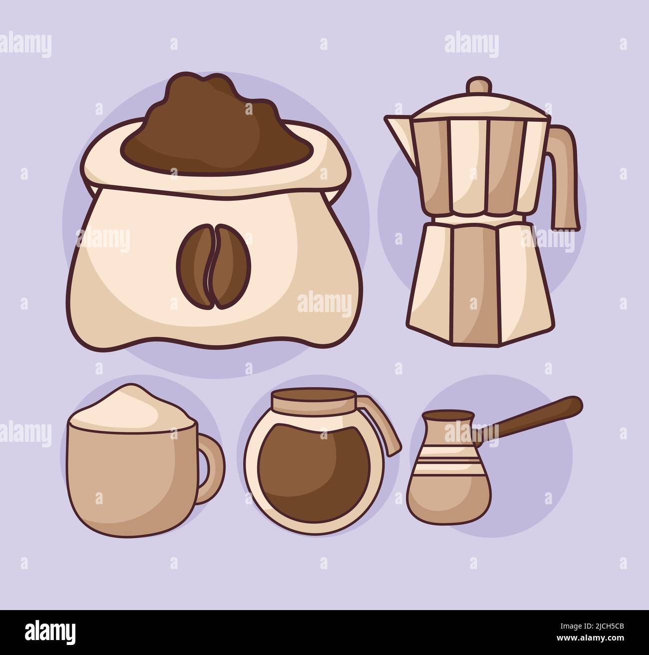 Coffee beans cezve on Stock Vector Images - Alamy