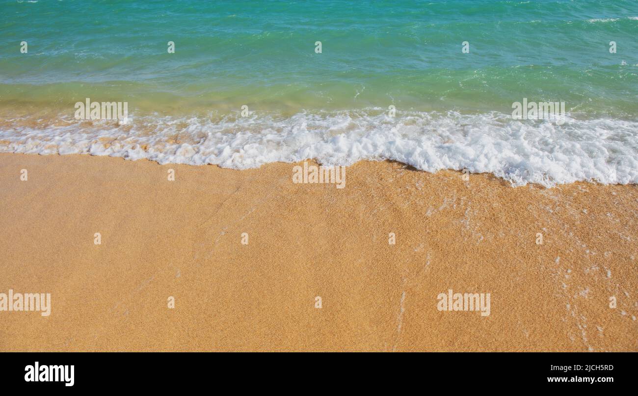 Sea background, nature of tropical summer beach with rays of sun light ...