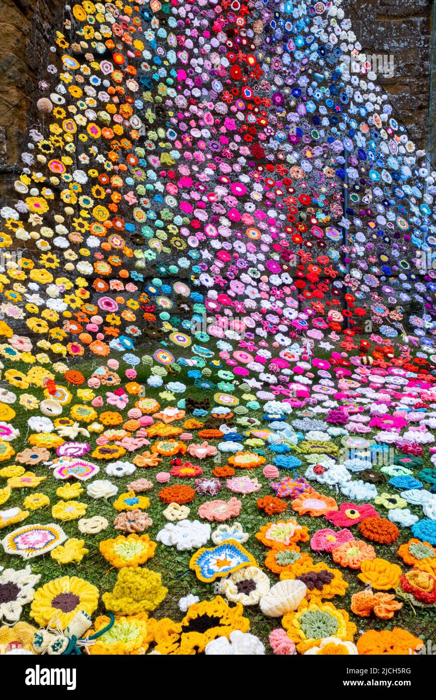 The north tower of All Saints church in Middleton Cheney decorated with ...