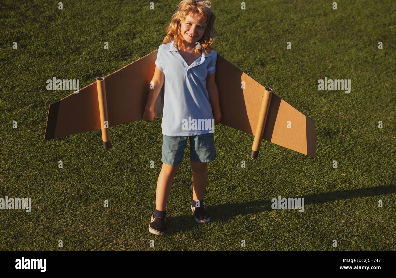 Child dreams of becoming a rocket pilot. Imagination and motivation ...