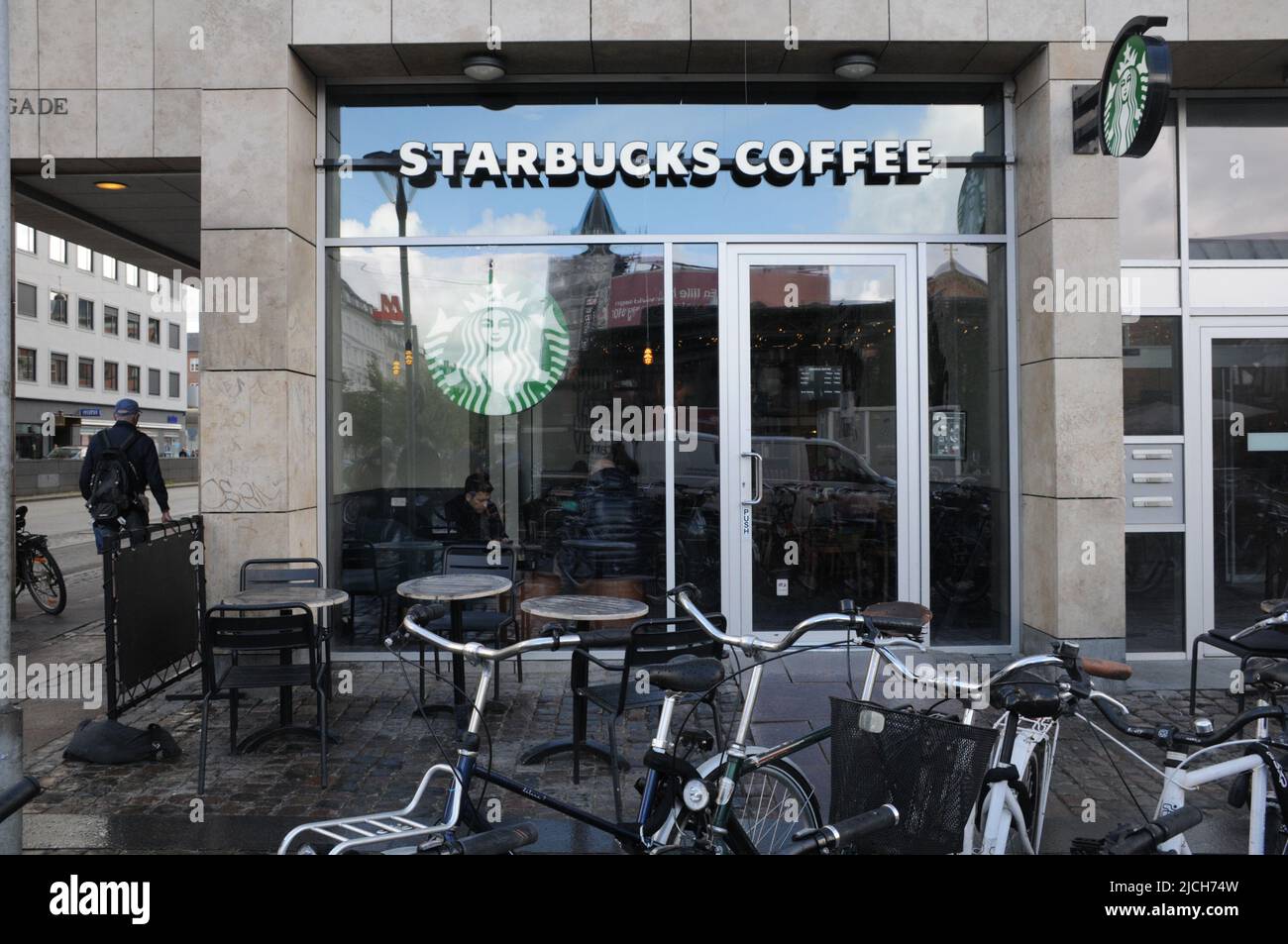 Copenhagen/Denmark/13 June 2022/.Seattle coffee chain Starbcuks coffee ...