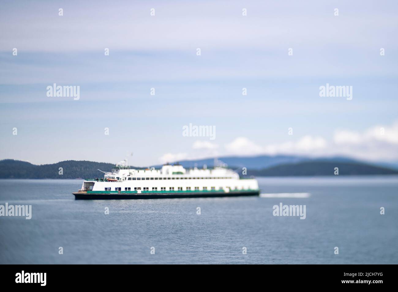 Ferry Boat Crossing the Salish Sea on a Sunny Day Stock Photo - Alamy