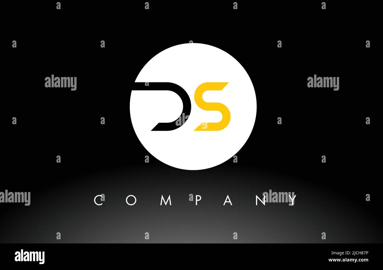 Black and Yellow DS Logo. Letter Design Vector with Red and Black ...