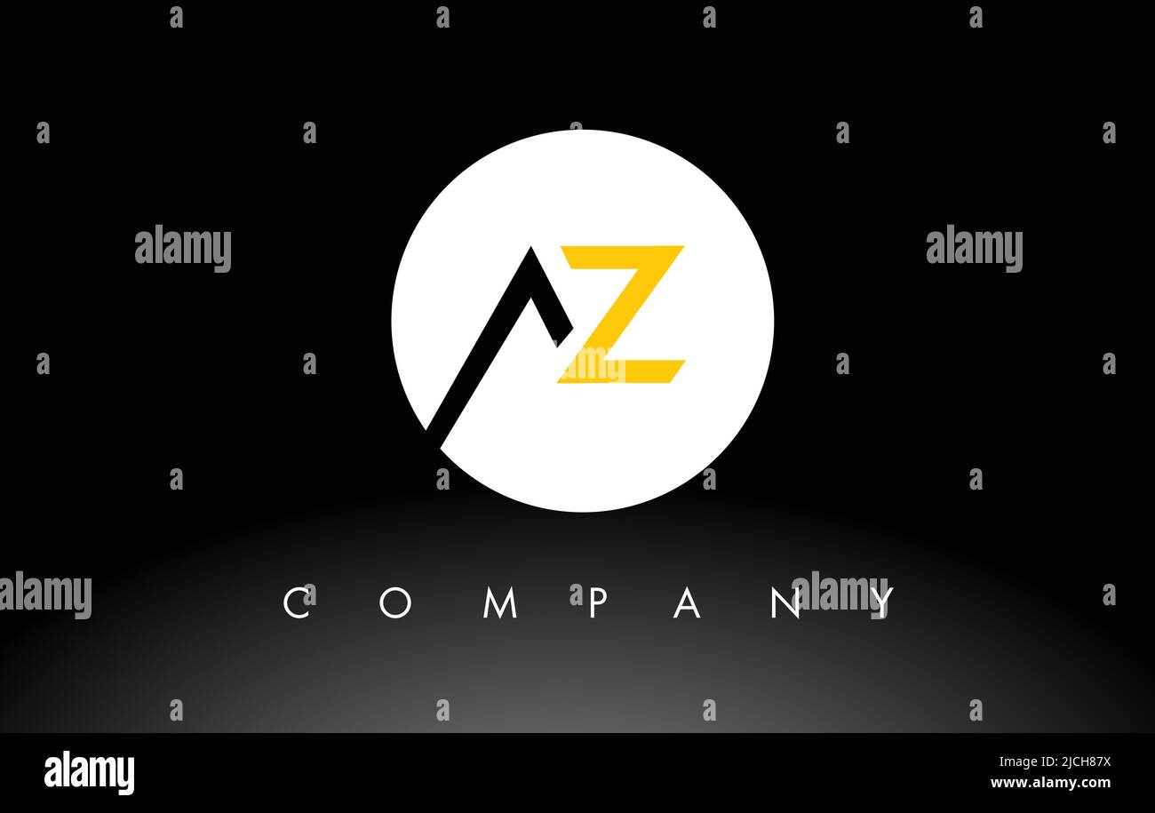 Black and Yellow AZ Logo. Letter Design Vector with Red and Black ...