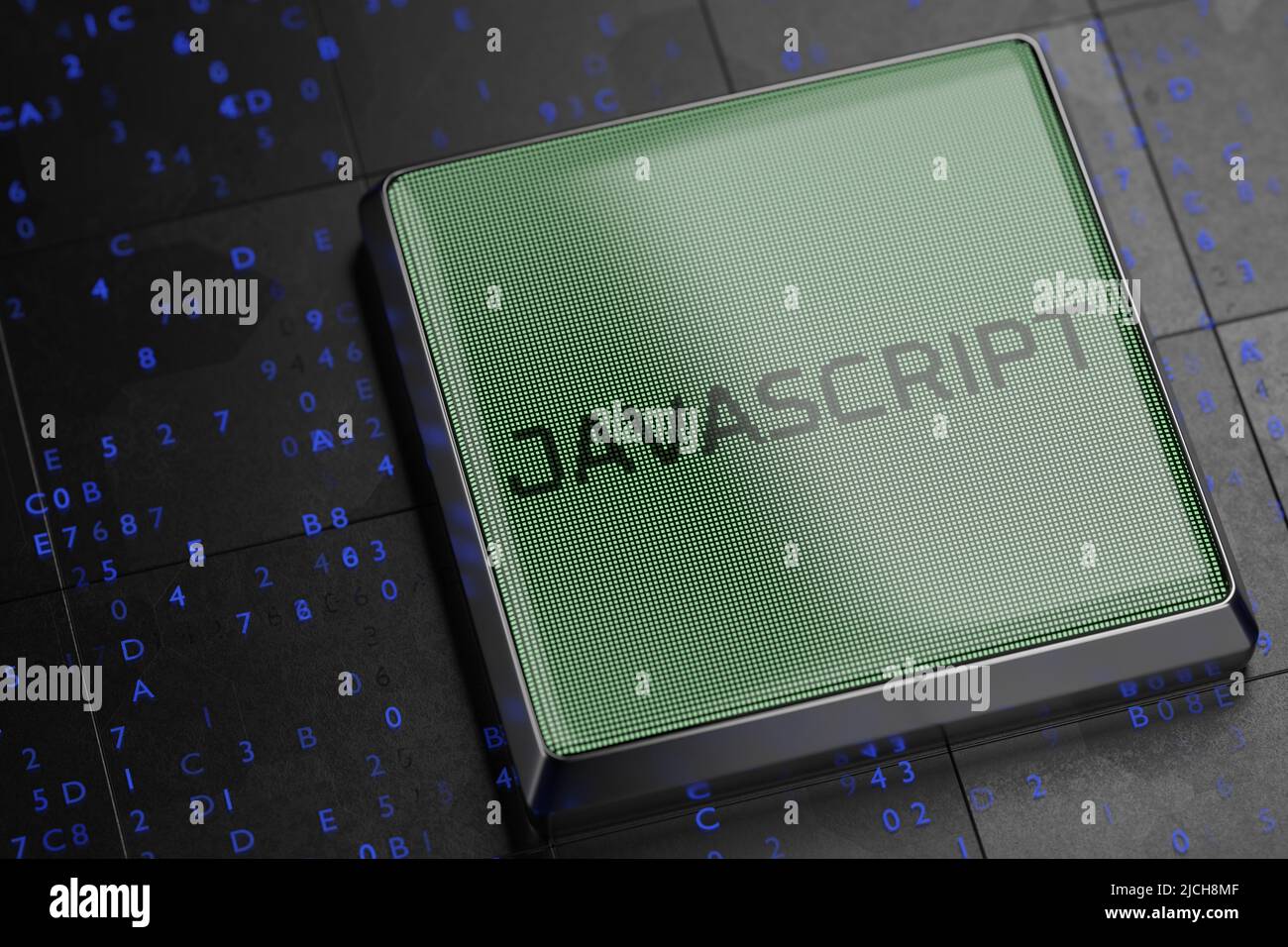 Javascript Programming Concept Javascript Inscription On A Monochrome Lsd Display 3d Render