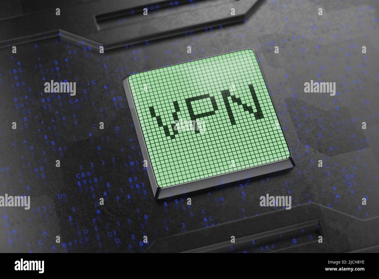 Virtual private network. On a monochrome screen, the inscription VPN ...