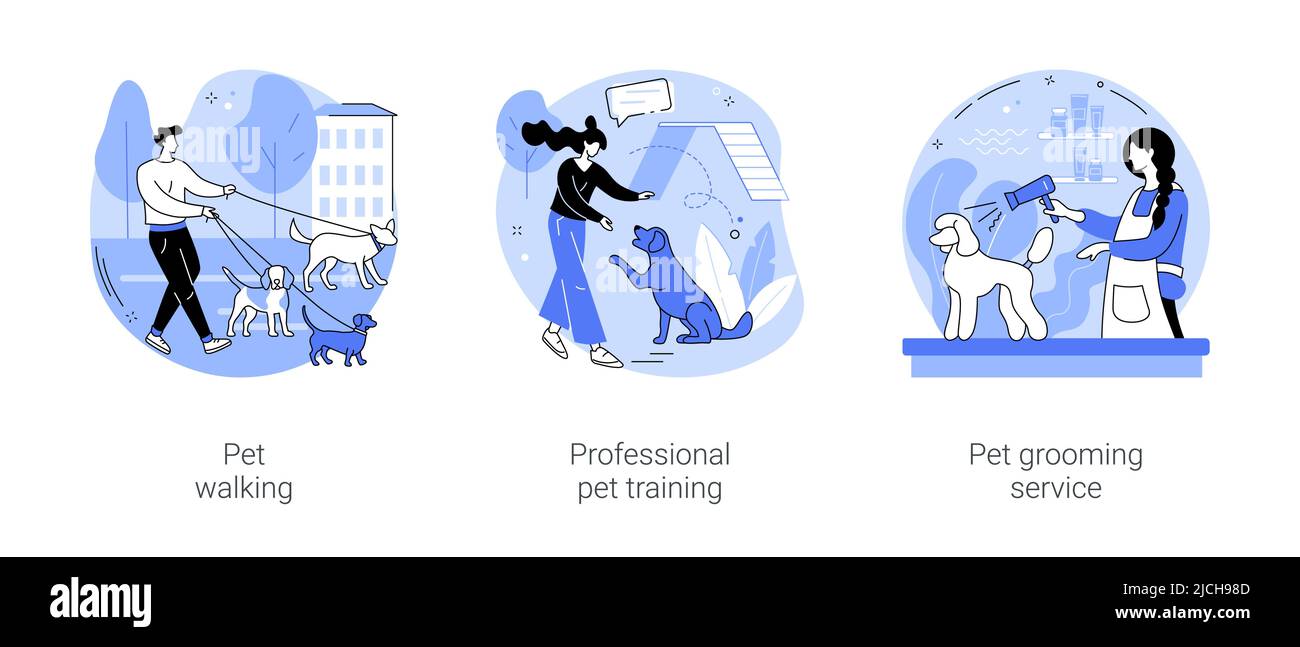 Pet care services isolated cartoon vector illustrations se Stock Vector ...
