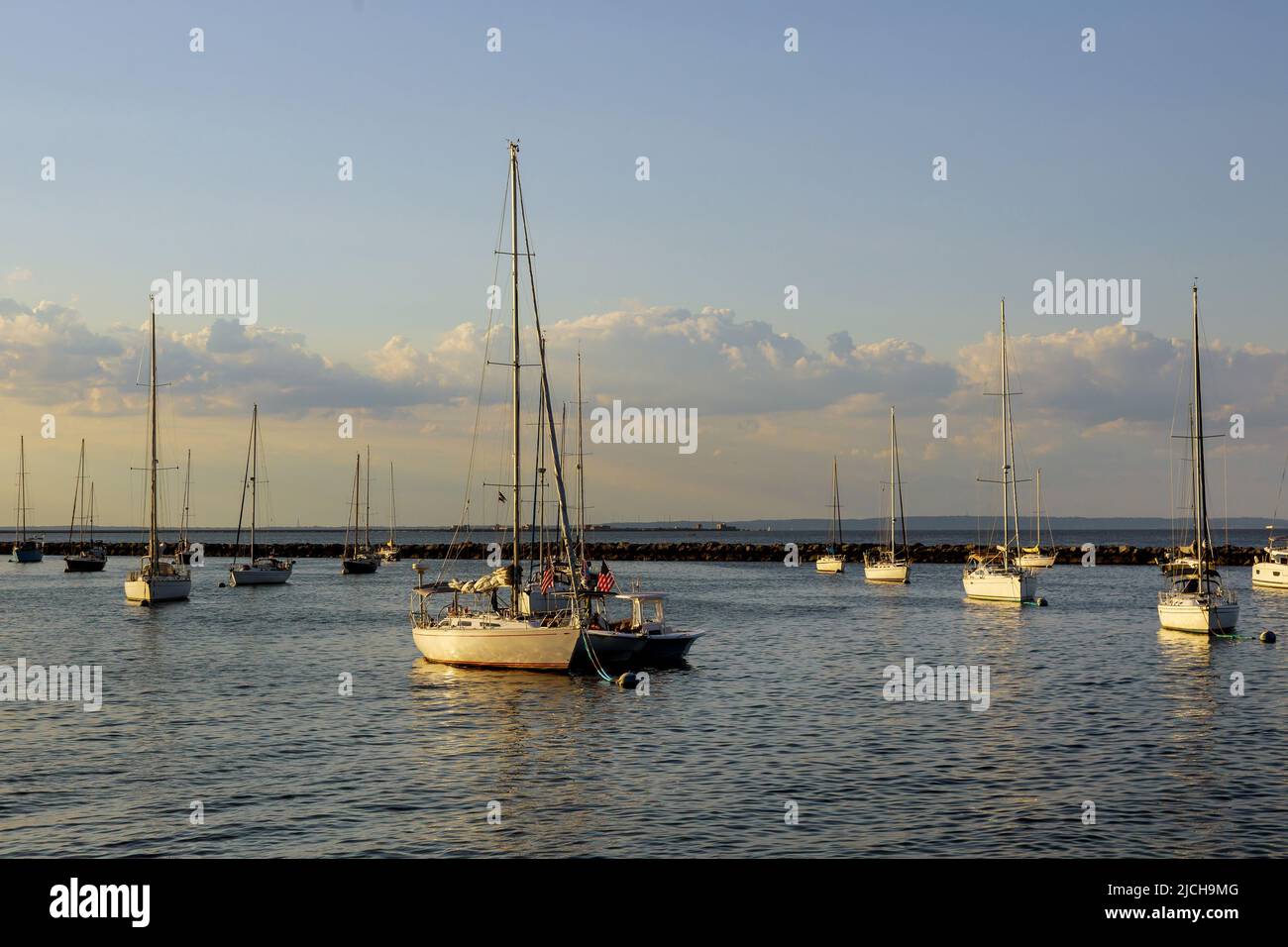 Many small boats moored in the sailboat harbor Stock Photo - Alamy