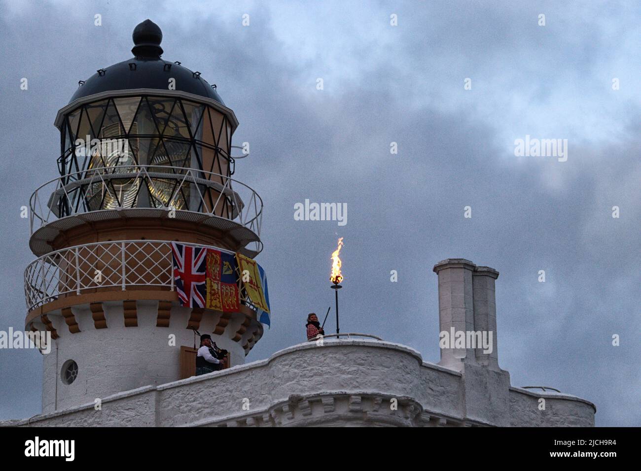 Beacon for platinum jubilee of Queen Elizabeth II, Fraserburgh Stock ...