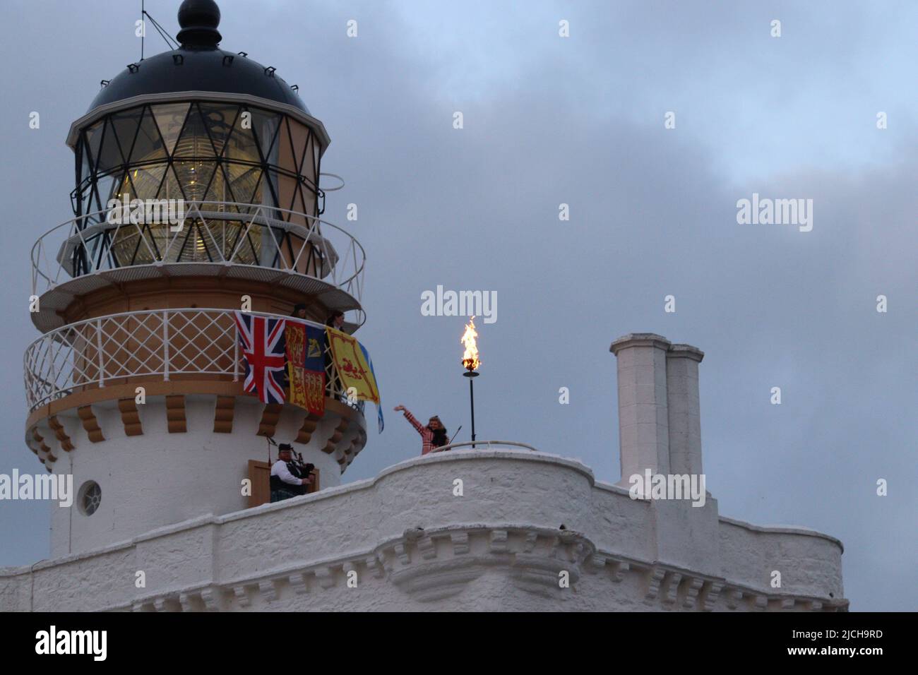 Beacon for platinum jubilee of Queen Elizabeth II, Fraserburgh Stock ...
