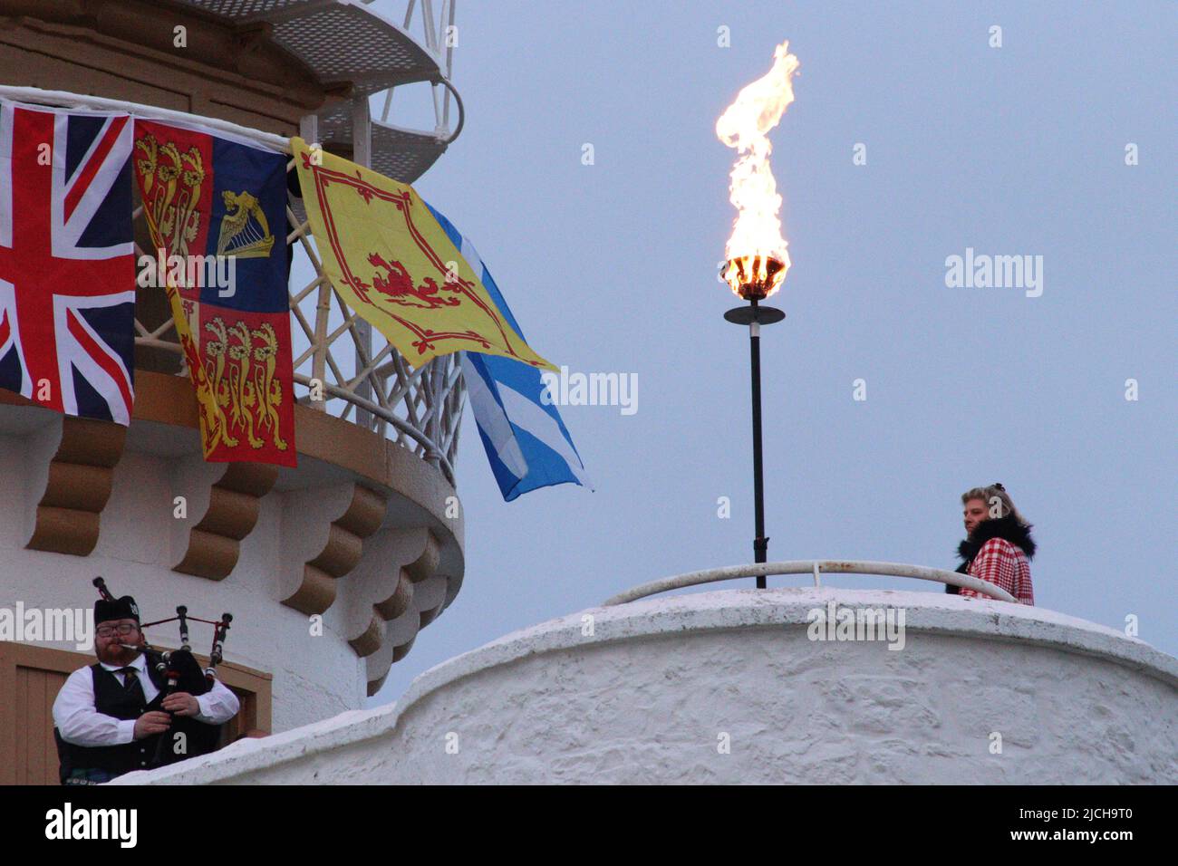 Beacon for platinum jubilee of Queen Elizabeth II, Fraserburgh Stock ...