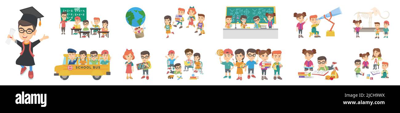 Kids at primary school Stock Vector Image & Art - Alamy