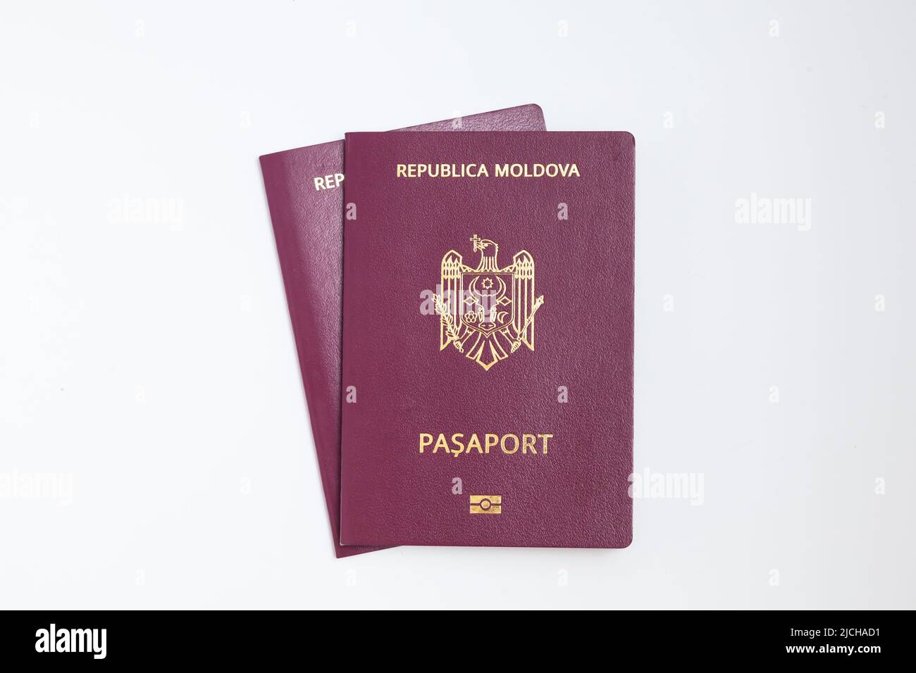 Moldovan passport on a white background Stock Photo - Alamy
