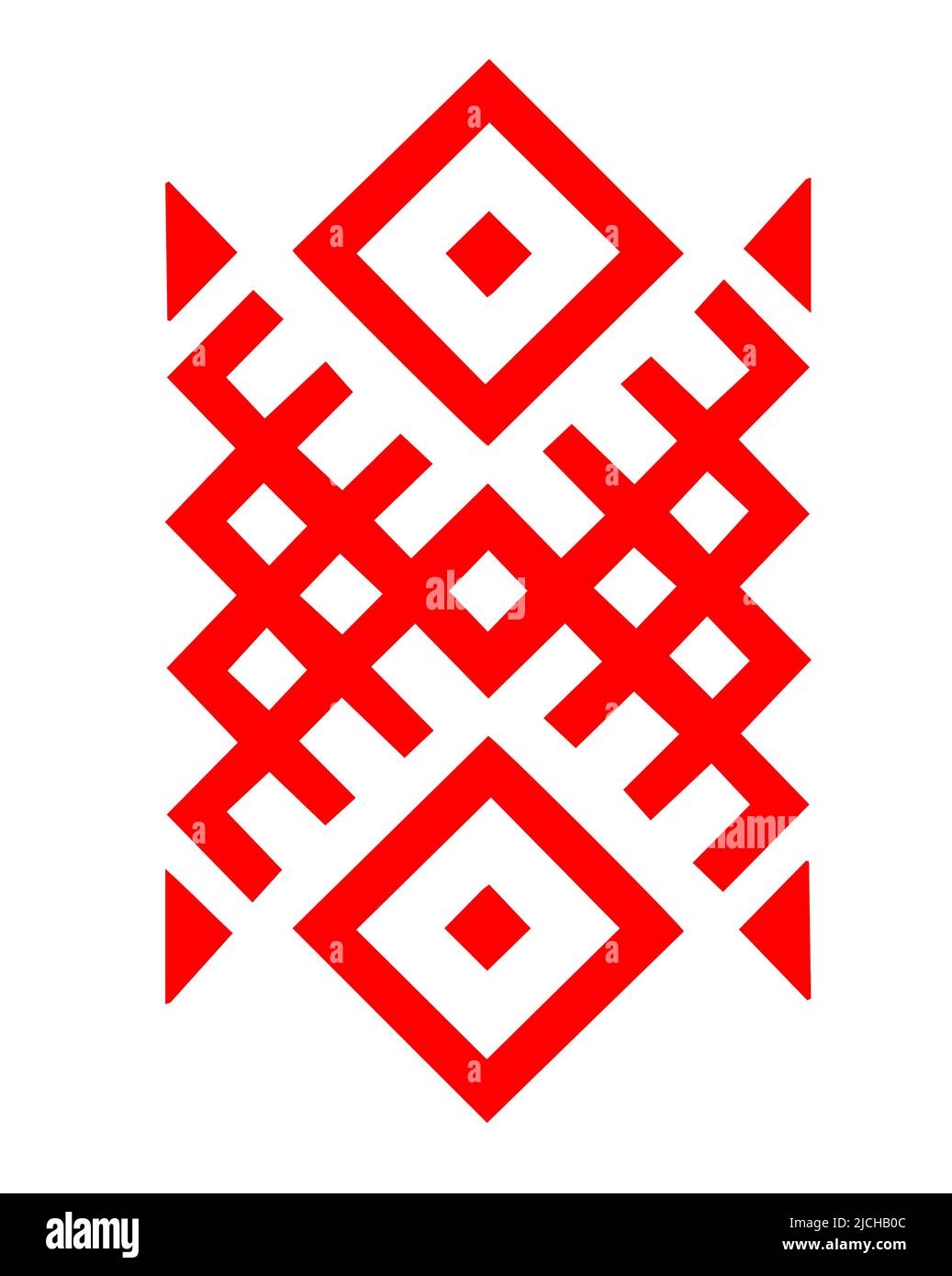 Red stylized folk Slavic patterns. embroidered Ukrainian national ...