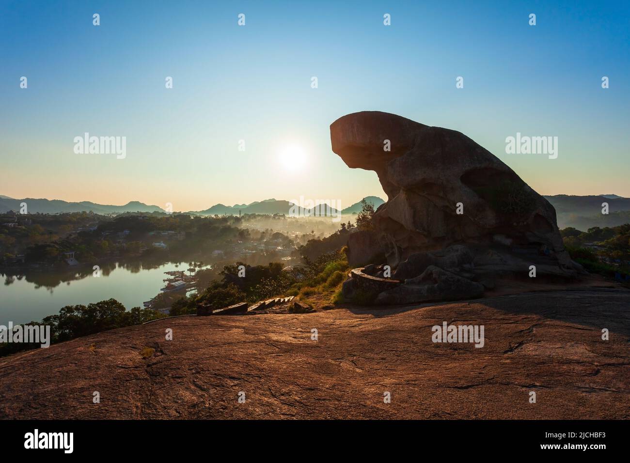 Toad rock on a hill in Mount Abu. Mount Abu is a hill station in ...
