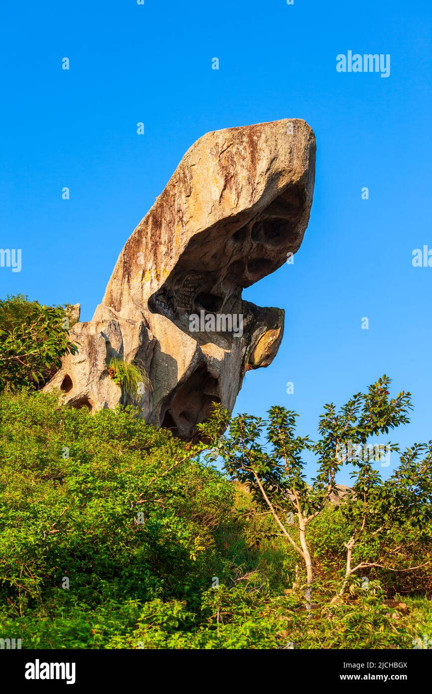Toad rock on a hill in Mount Abu. Mount Abu is a hill station in ...