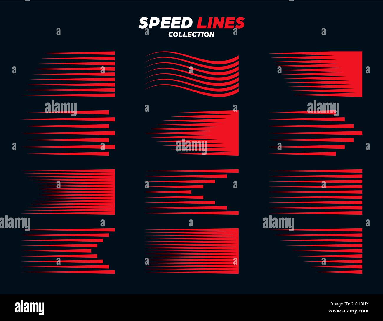 Red comic speed lines signs collection. Motion elements for your design ...