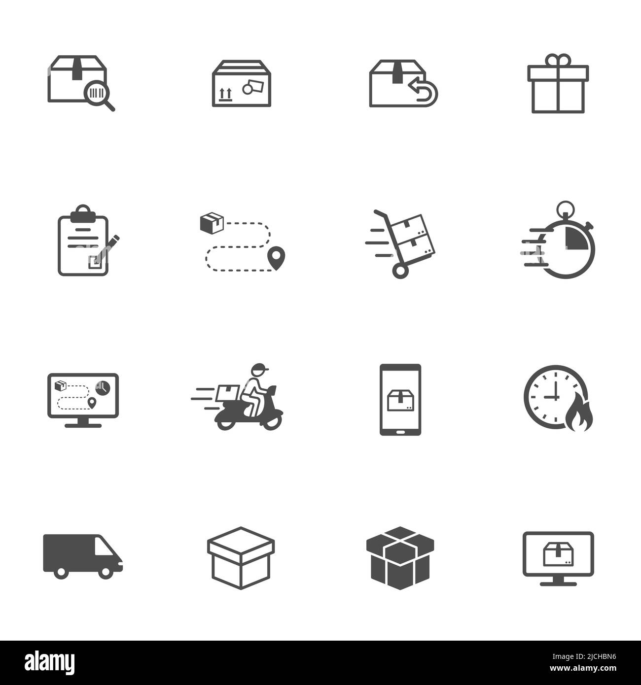Shipping and delivery vector icons isolated on white Stock Vector Image ...